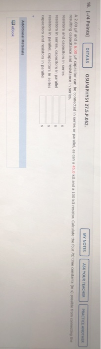 Solved 16. [-14 Points) DETAILS OSUNIPHYS1 27.5.P.052. MY | Chegg.com Solved 16. [-14 Points) DETAILS OSUNIPHYS1 27.5.P.052. MY | Chegg.com