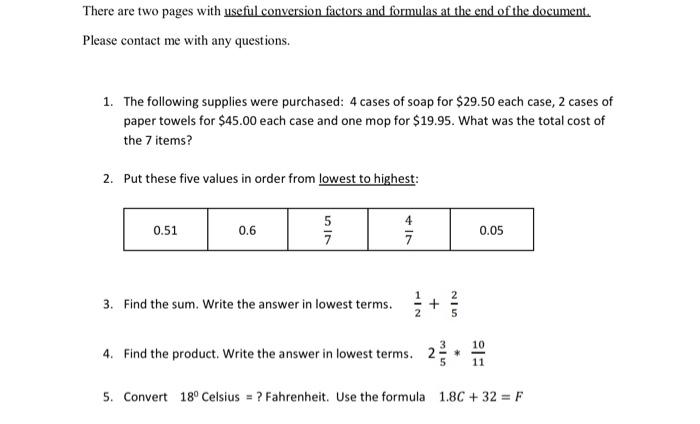 Solved There are two pages with useful conversion factors | Chegg.com