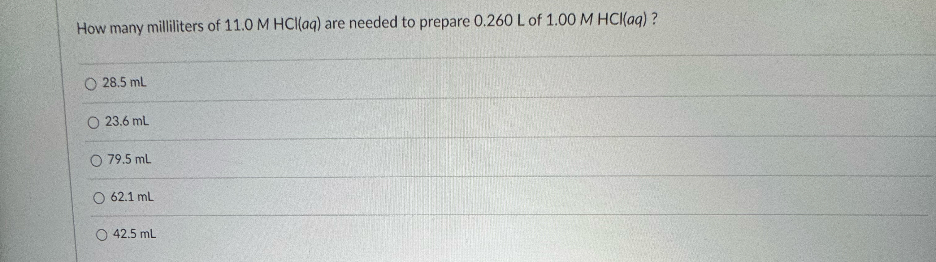 Solved How many milliliters of 11.0MHCl(aq) ﻿are needed to | Chegg.com