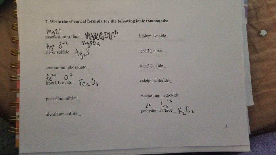 Solved Ne Car 6. Name the following ionic compounds. Watch | Chegg.com