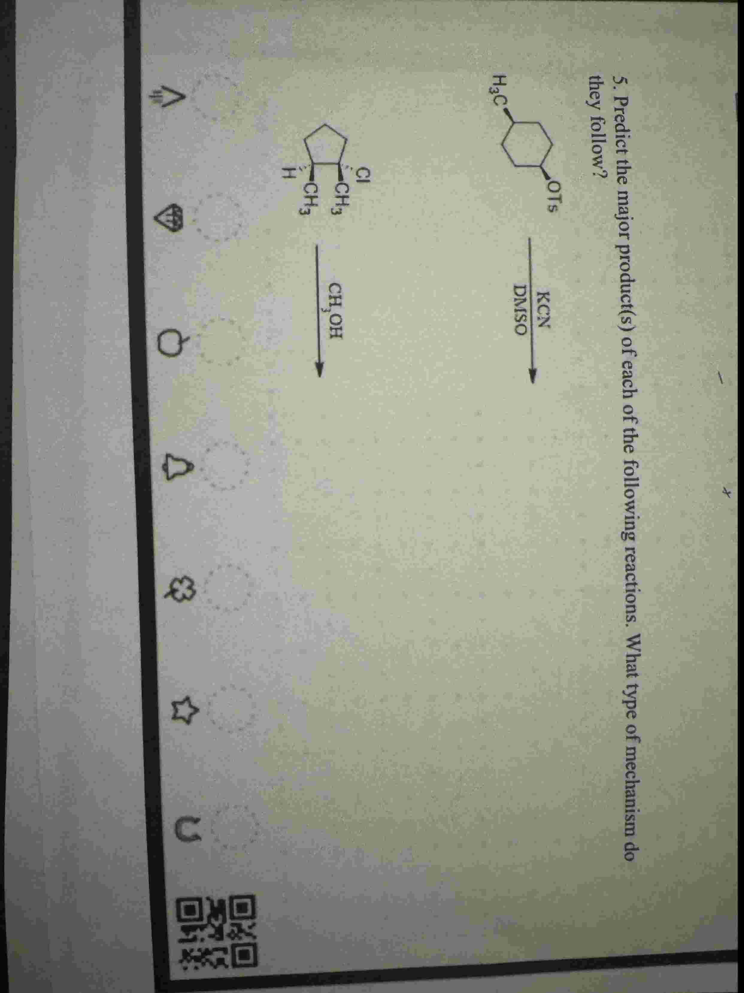 Solved 5. ﻿Predict the major product(s) ﻿of each of the | Chegg.com