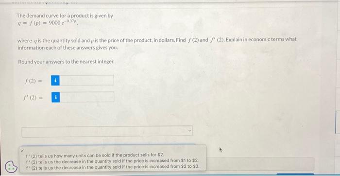 Solved The dernand curve for a product is given by | Chegg.com