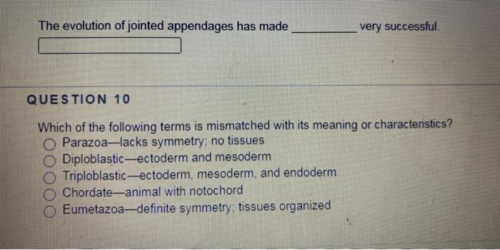 Solved The evolution of jointed appendages has made very | Chegg.com