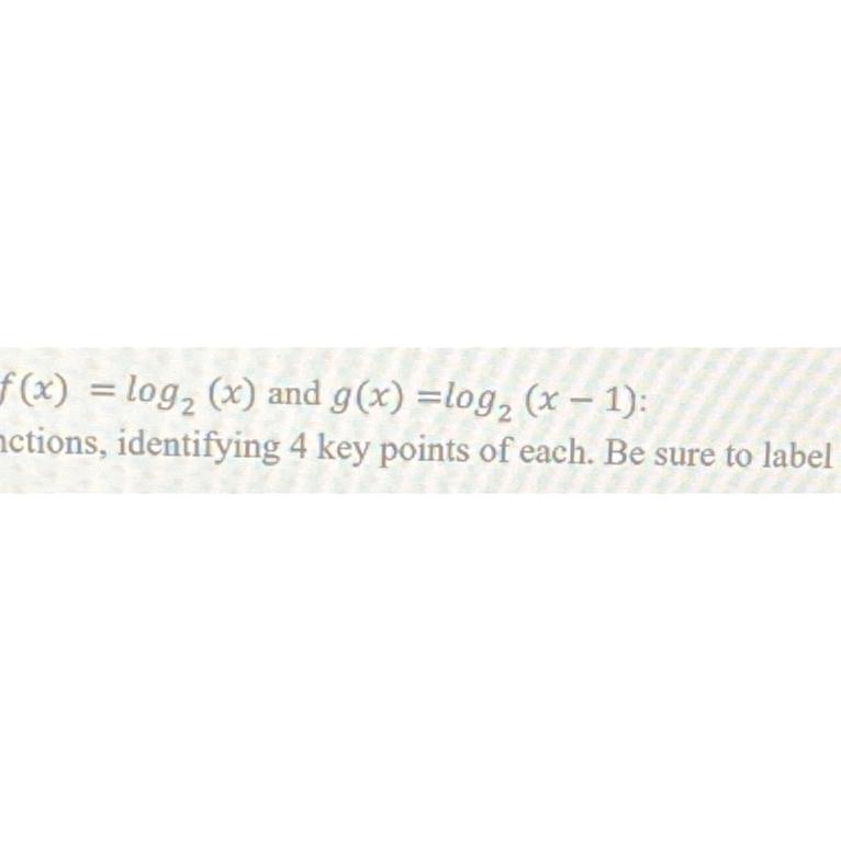 Solved f(x)=log2(x) ﻿and g(x)=log2(x-1):ctions, identifying | Chegg.com