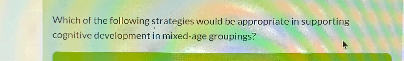 Solved Which of the following strategies would be | Chegg.com