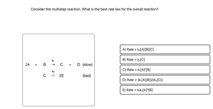 Solved Consider the multistep reaction. What is the best | Chegg.com