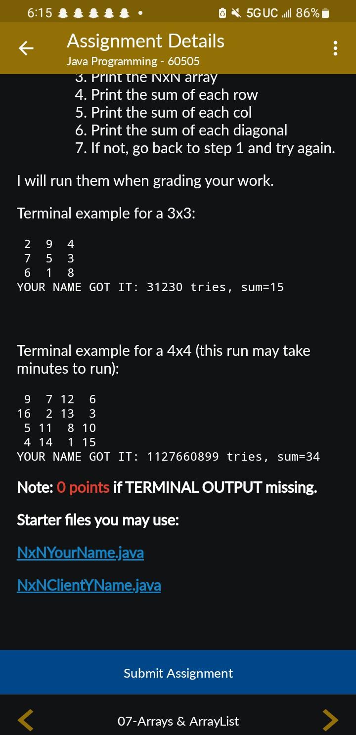 Solved Lab: Arrays Please include TERMINAL OUTPUTS with your | Chegg.com