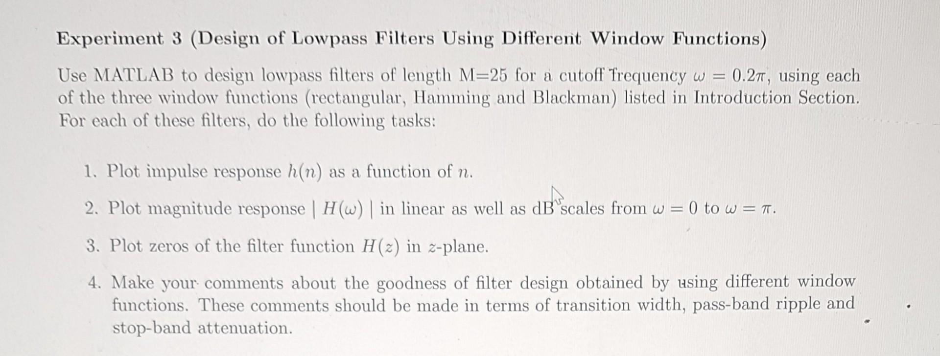 1. Rectangular window function: | Chegg.com