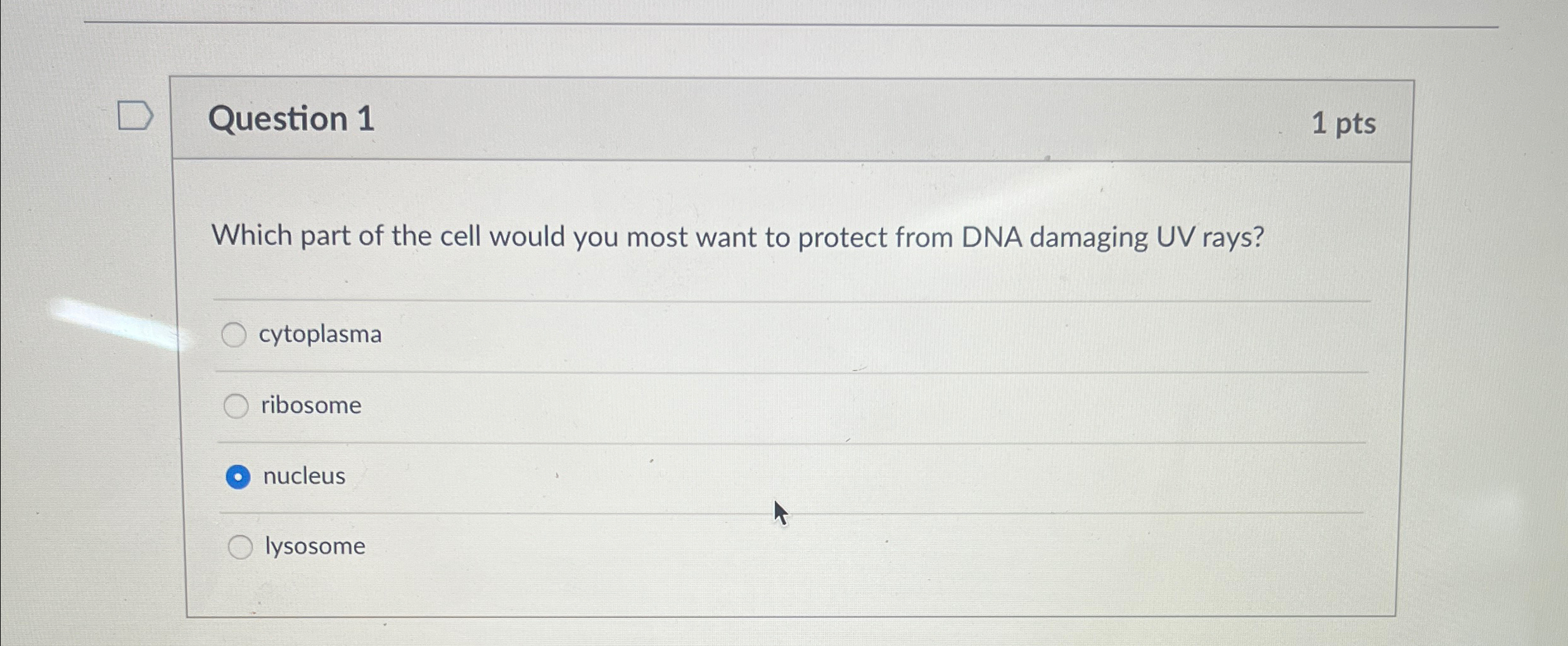 Solved Question 11 ﻿ptsWhich part of the cell would you most | Chegg.com