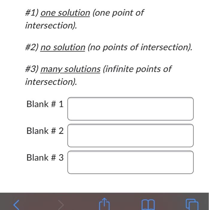 Solved \#1) one solution (one point of intersection). \#2) | Chegg.com