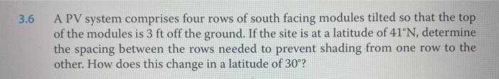 Solved A PV system comprises four rows of south facing | Chegg.com