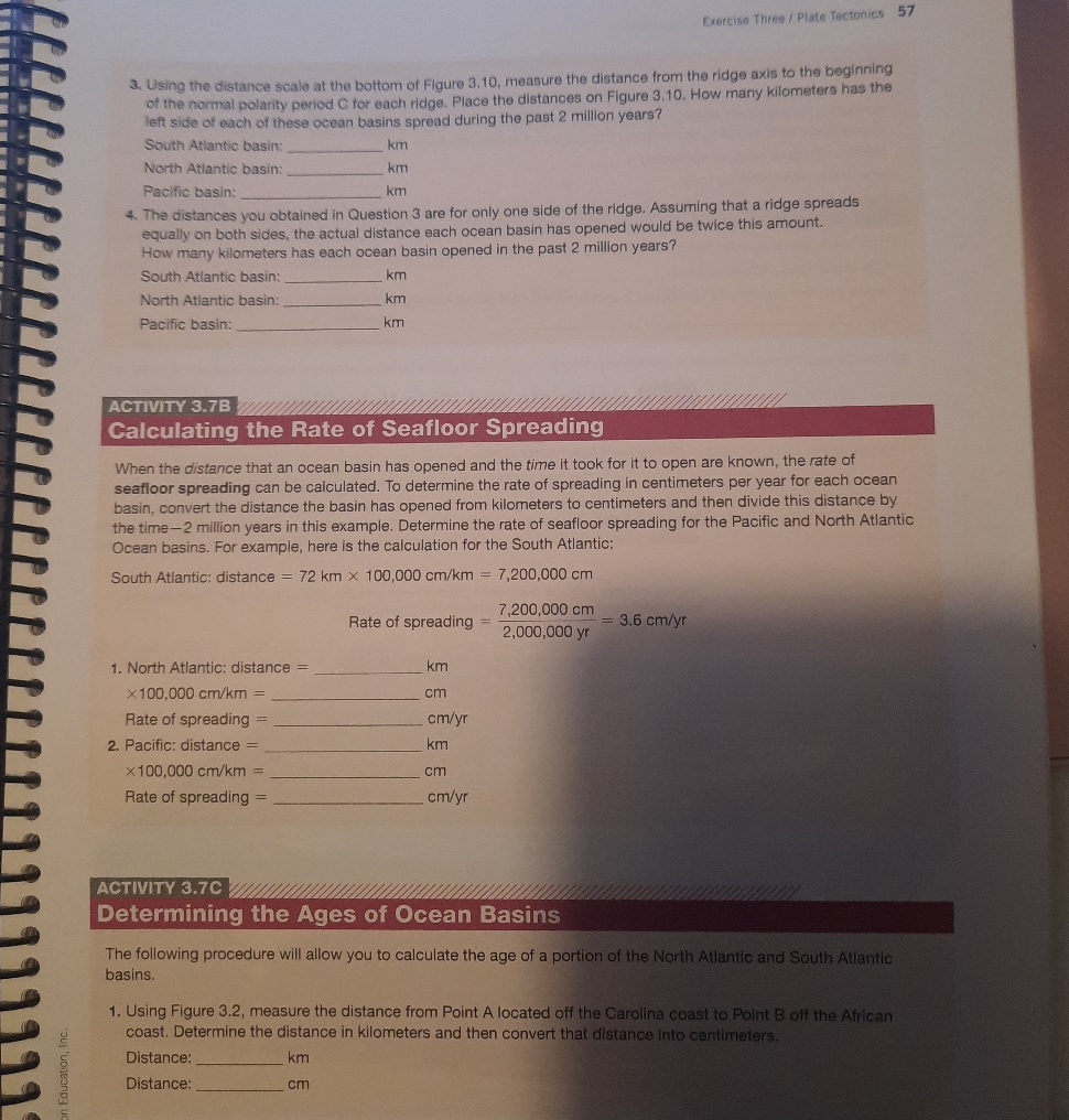 Solved Exercise Three / ﻿Plate Tectonics573. ﻿Using the | Chegg.com