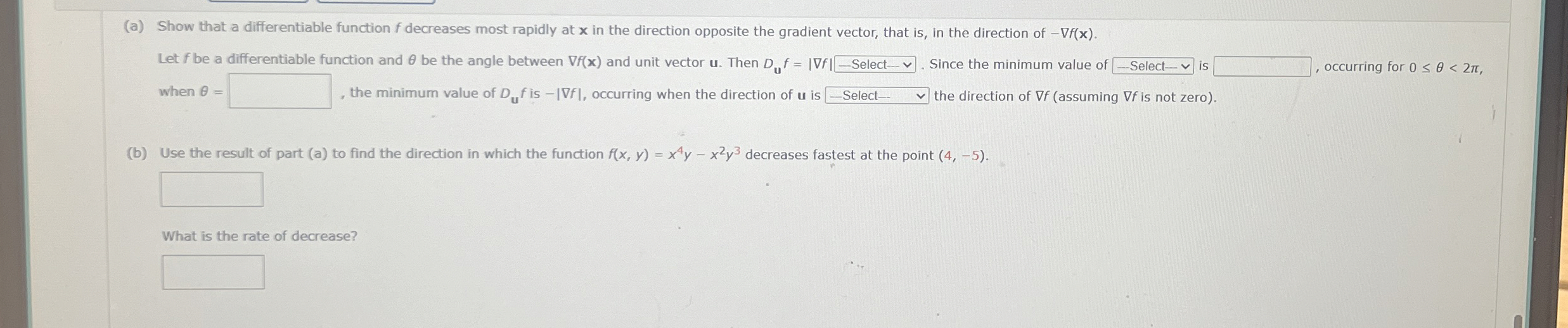 Solved (a) ﻿Show that a differentiable function f ﻿decreases | Chegg.com