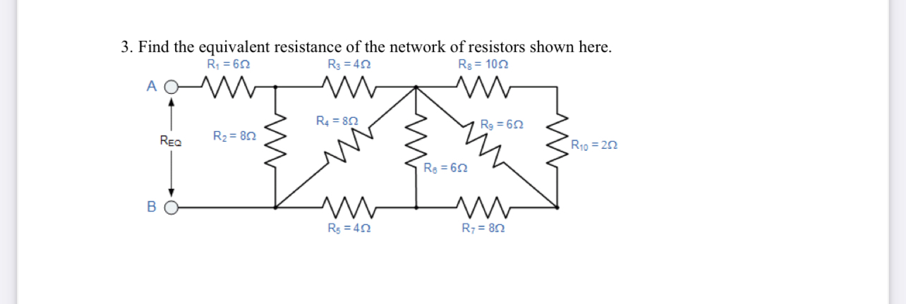 Solved Find the equivalent resistance of the network of | Chegg.com