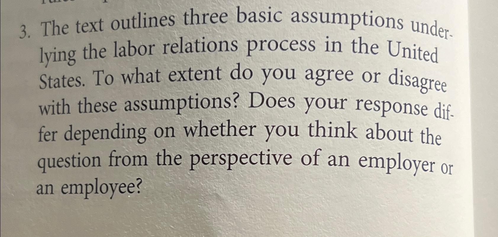 Solved The text outlines three basic assumptions under. | Chegg.com