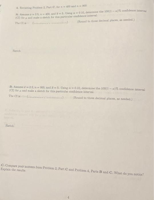 Solved D 4. Revisiting Problem 2, Part C, for n = 400 and n | Chegg.com