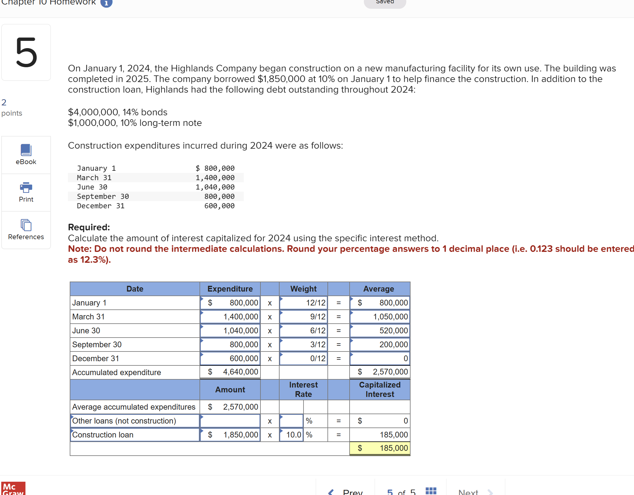 Solved On January 1, 2024, ﻿the Highlands Company began | Chegg.com
