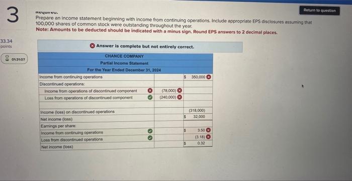[Solved]: Chance Company had two operating divisions, one m