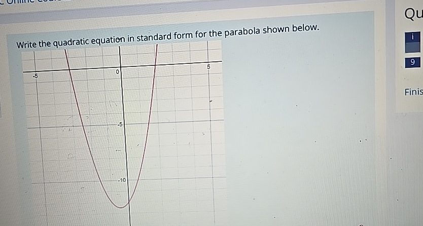 Solved Write the quadratic equation in standard form for the | Chegg.com