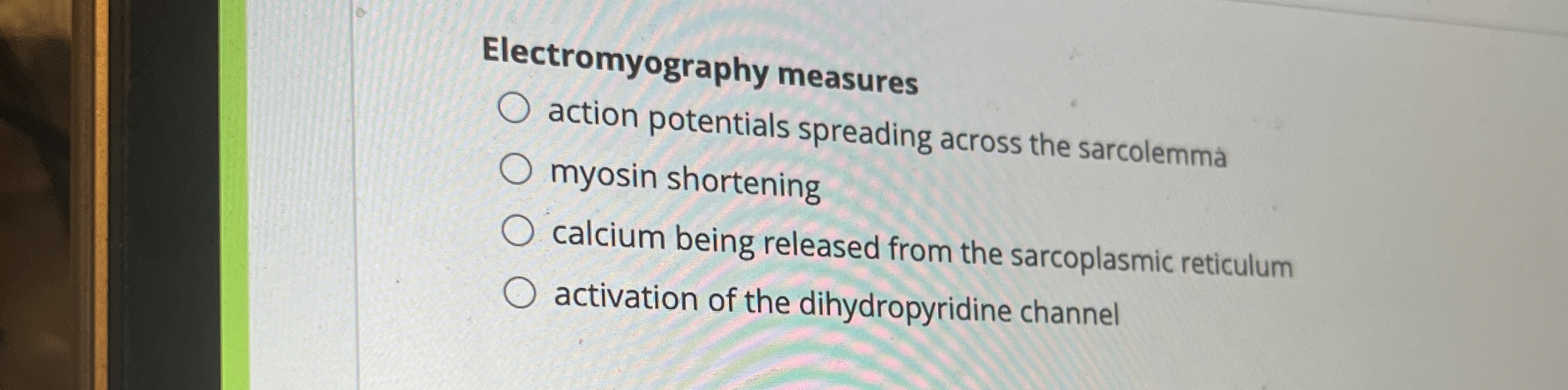 Solved Electromyography measuresaction potentials spreading | Chegg.com