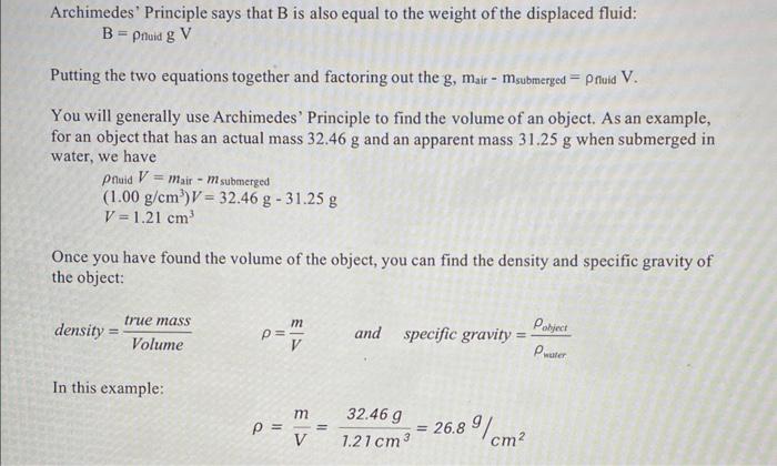 Solved 1. Calculate the buoyant force on the object in each | Chegg.com