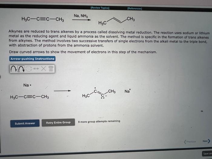 Solved [Review Topics [References) Na, NHA H3C-C=C-CH3 CH3 | Chegg.com