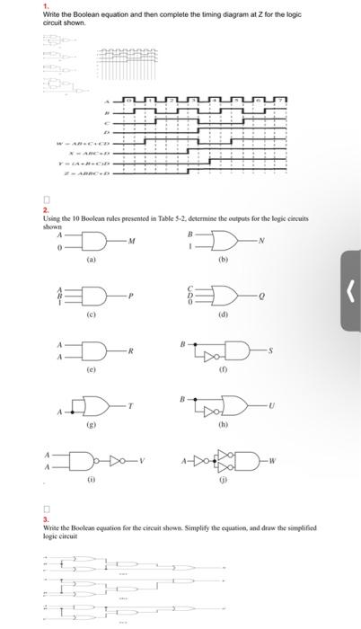 Solved 1. Write the Boolean equation and then complete the | Chegg.com
