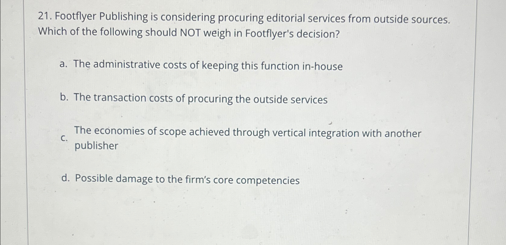 Solved Footflyer Publishing is considering procuring | Chegg.com