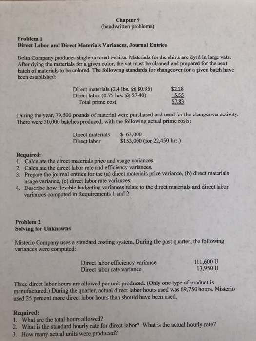 Solved Chapter 9 (handwritten problems) Problem 1 Direet | Chegg.com