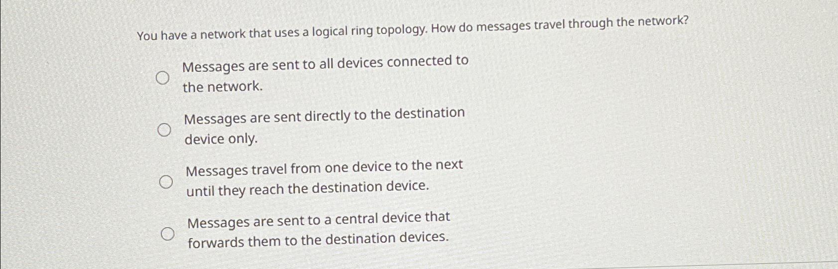 Solved You have a network that uses a logical ring topology. | Chegg.com