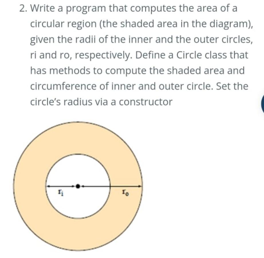 Solved 2. Write a program that computes the area of a | Chegg.com