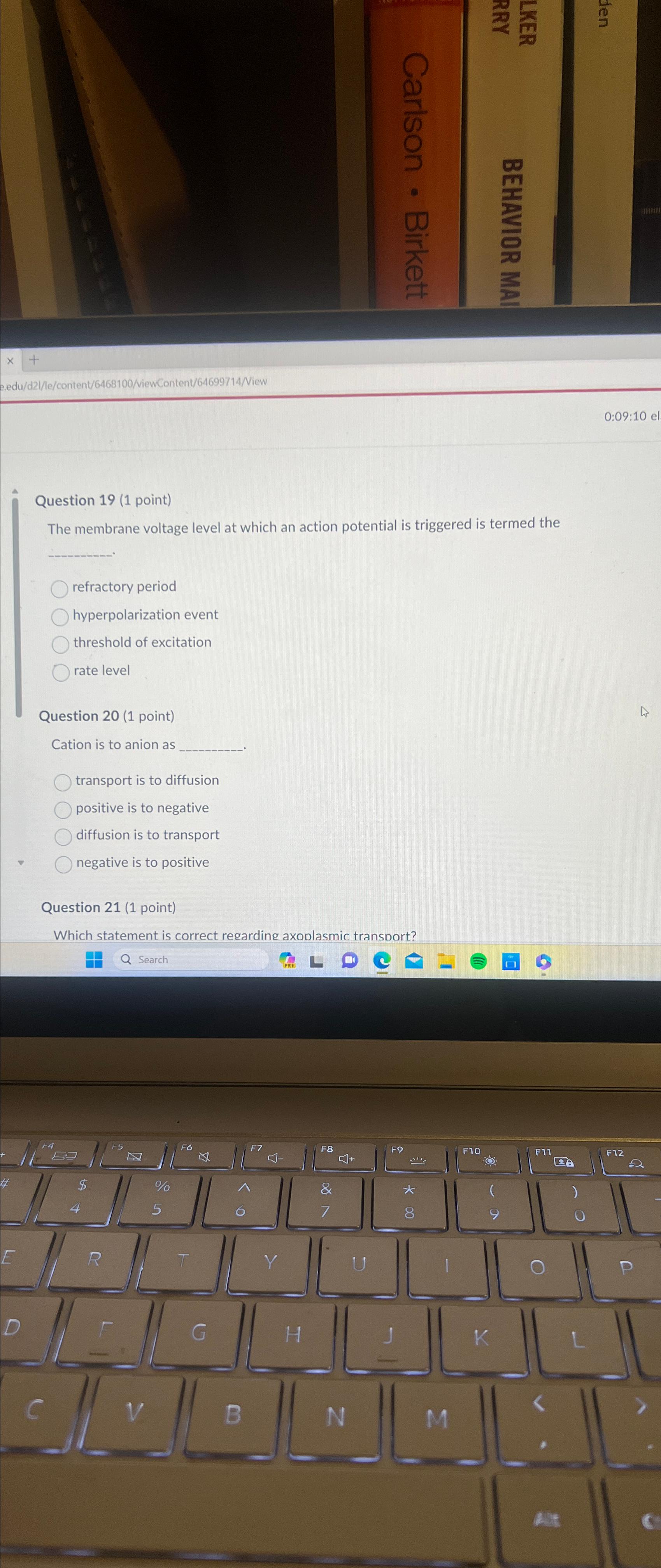 Solved Question 19 (1 ﻿point)The membrane voltage level at | Chegg.com