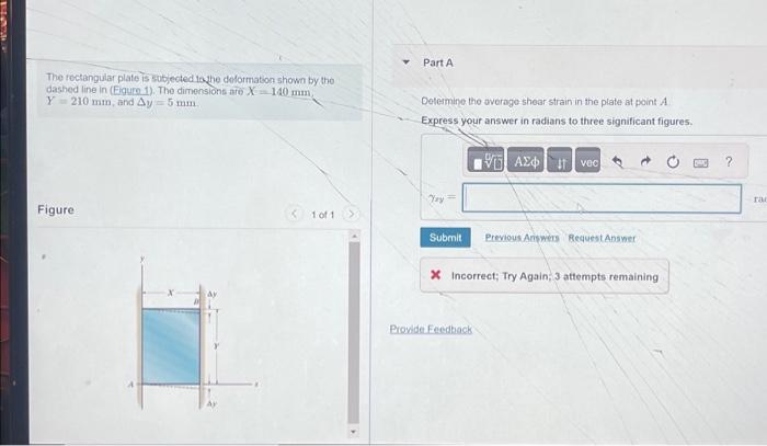 Solved The rectangular plate is subjected to the deformation | Chegg.com
