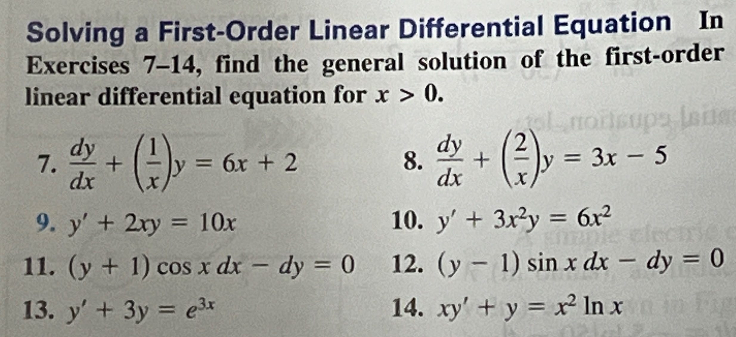 Solved Solving a First-Order Linear Differential Equation In | Chegg.com