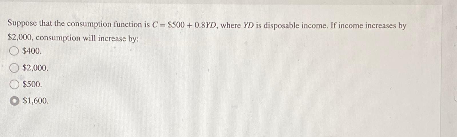 Solved Suppose that the consumption function is | Chegg.com