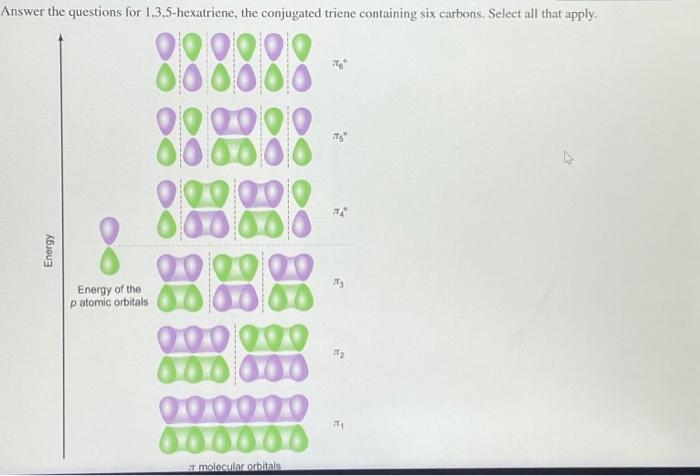 Solved Answer the questions for 1,3,5-hexatriene, the | Chegg.com