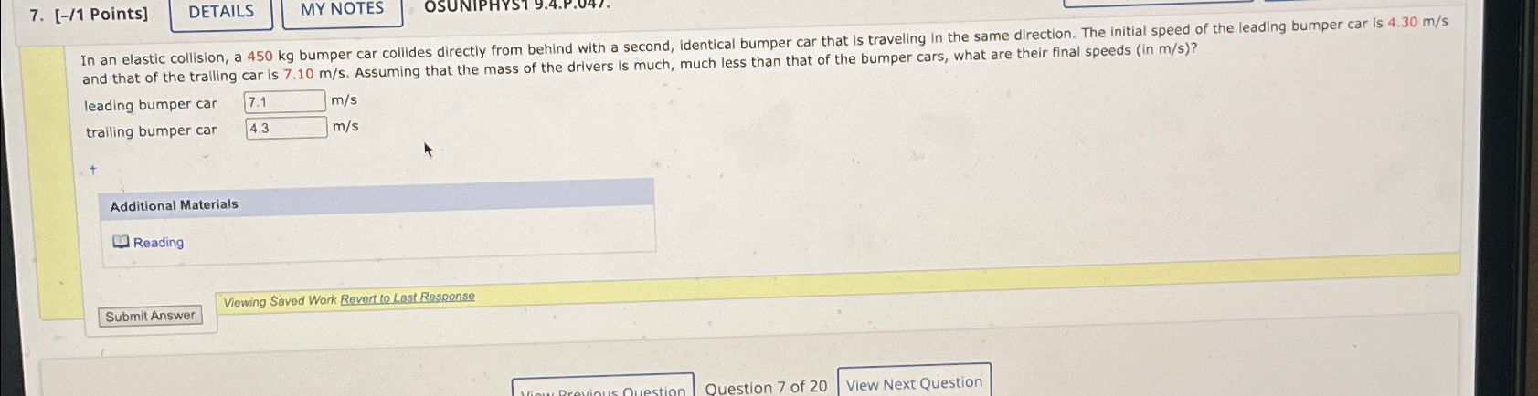 Solved [-/1 ﻿Points] q,q, ﻿OSUNIPHYST 9.4.P.04%. ﻿and that | Chegg.com