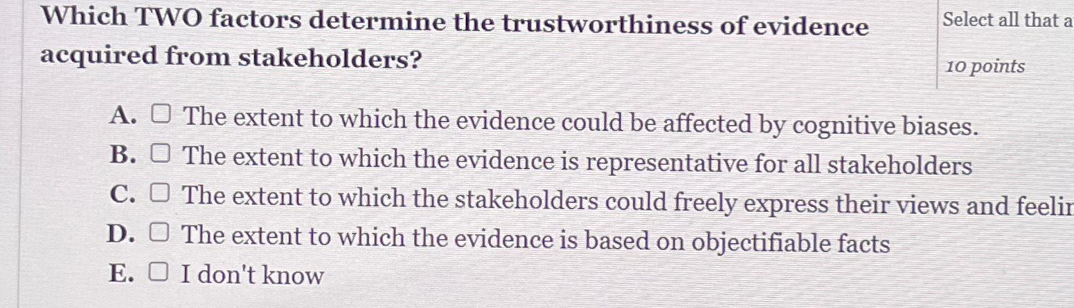 Solved Which TWO factors determine the trustworthiness of | Chegg.com