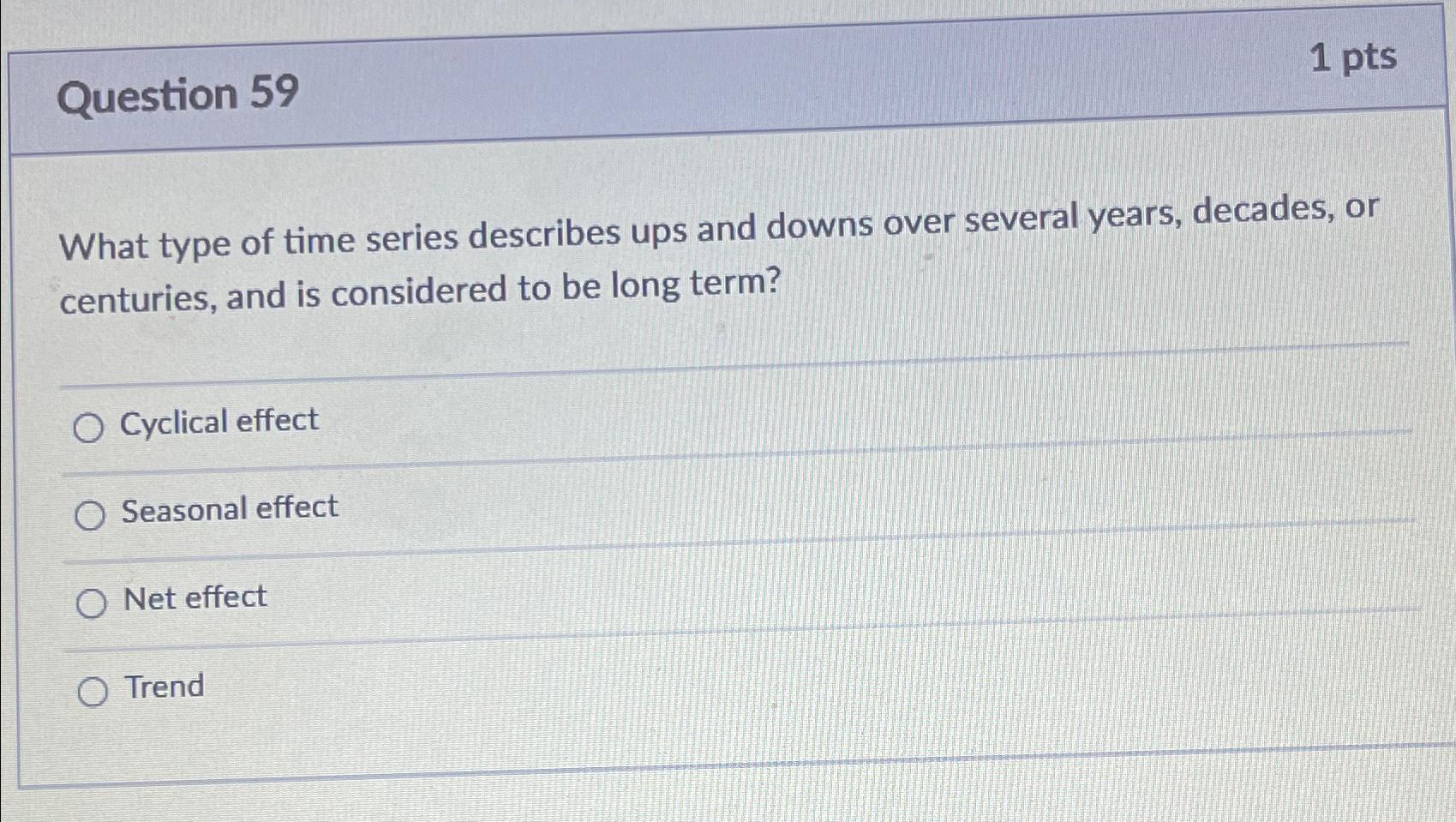 Solved Question 591 ptsWhat type of time series describes | Chegg.com Solved Question 591 ptsWhat type of time series describes | Chegg.com