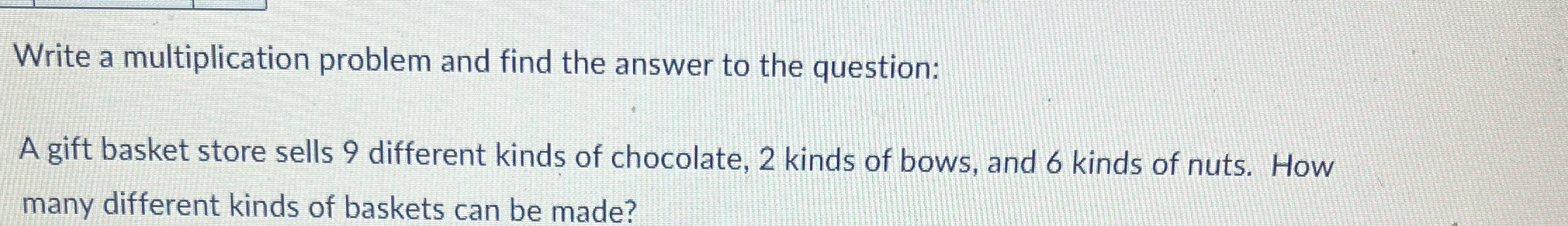 Solved Write a multiplication problem and find the answer to | Chegg.com
