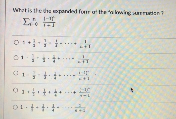 Solved What is the the expanded form of the following | Chegg.com