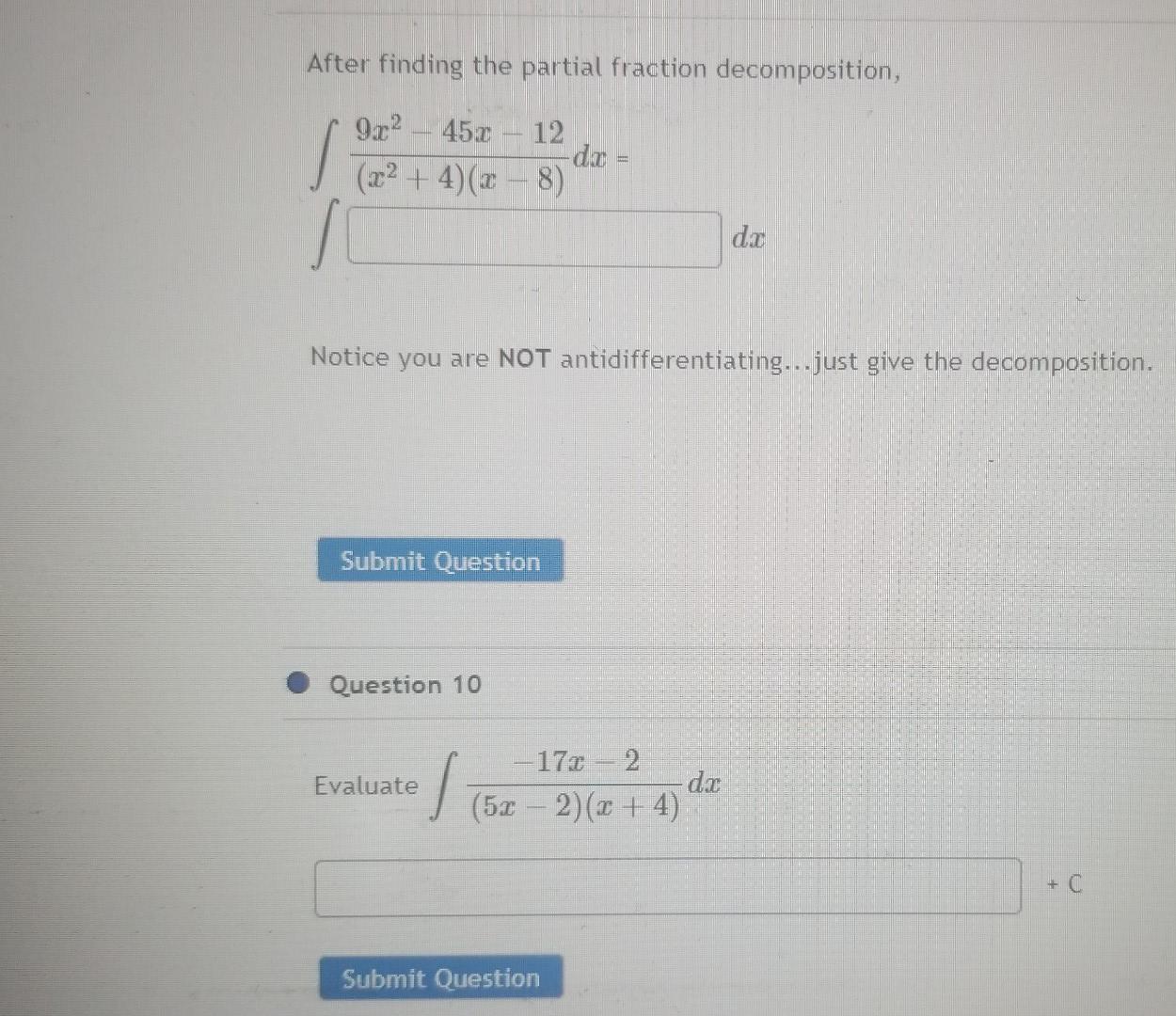 Solved After finding the partial fraction decomposition, | Chegg.com