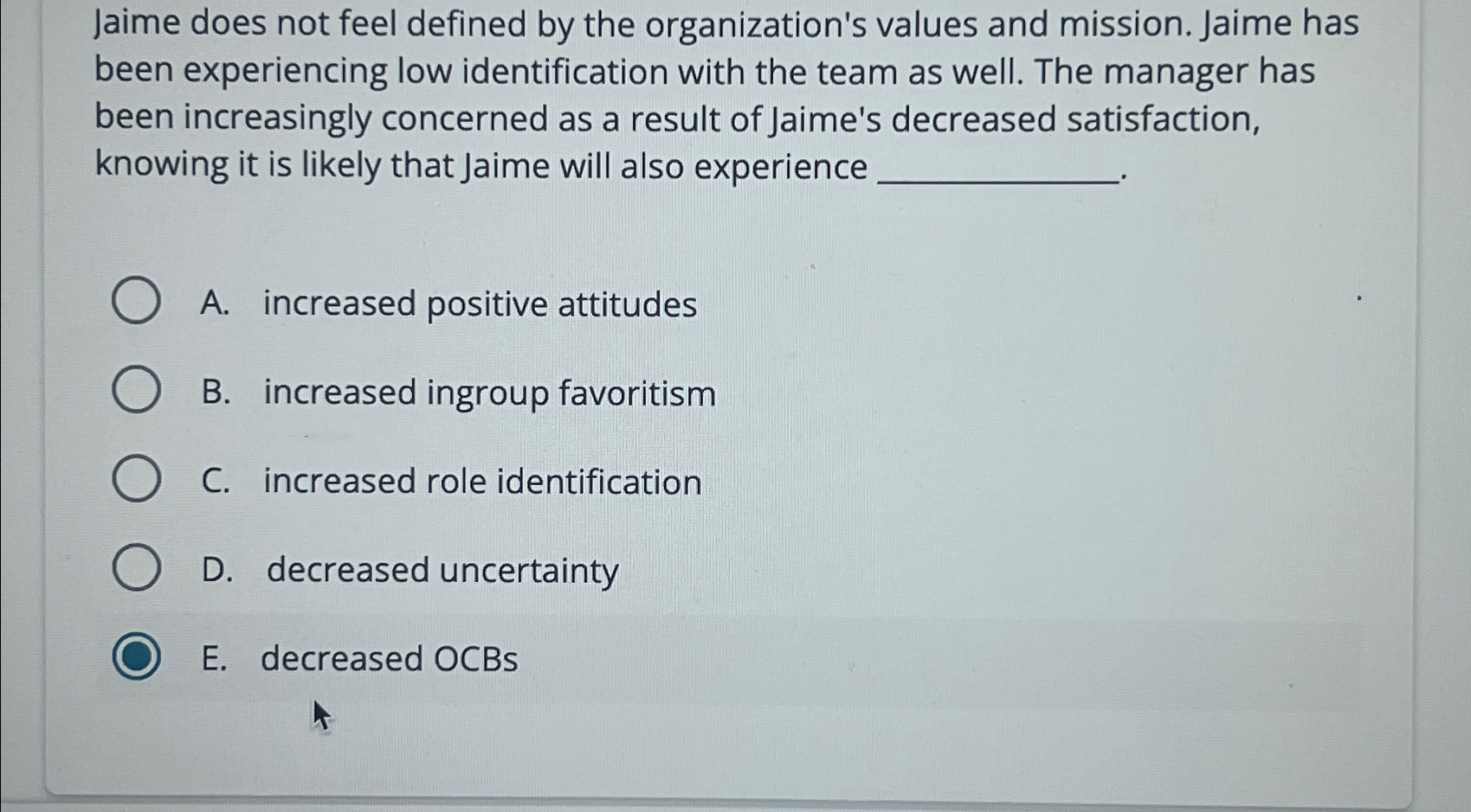 Solved Jaime does not feel defined by the organization's | Chegg.com