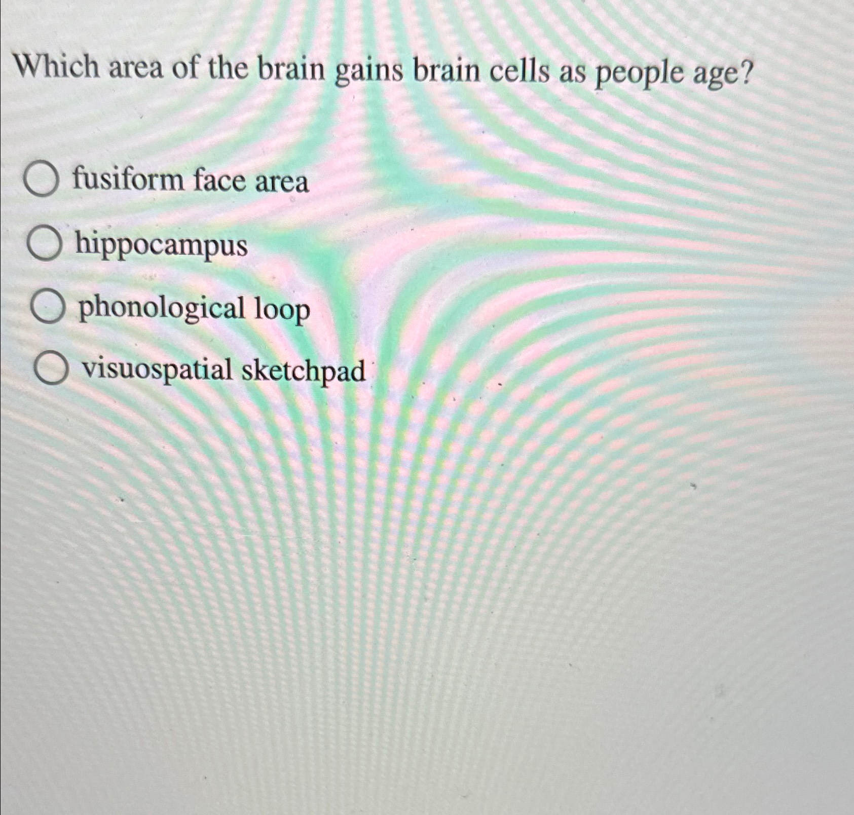 Solved Which area of the brain gains brain cells as people | Chegg.com | Chegg.com