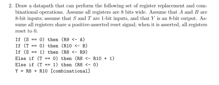 Solved 2. Draw a datapath that can perform the following set | Chegg.com