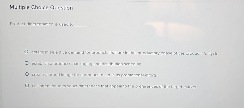 Solved Multiple Choice Questionproduct Differentiation Is