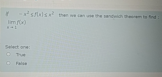 Solved if -x2≤f(x)≤x2 ﻿then we can use the sandwich theorem | Chegg.com