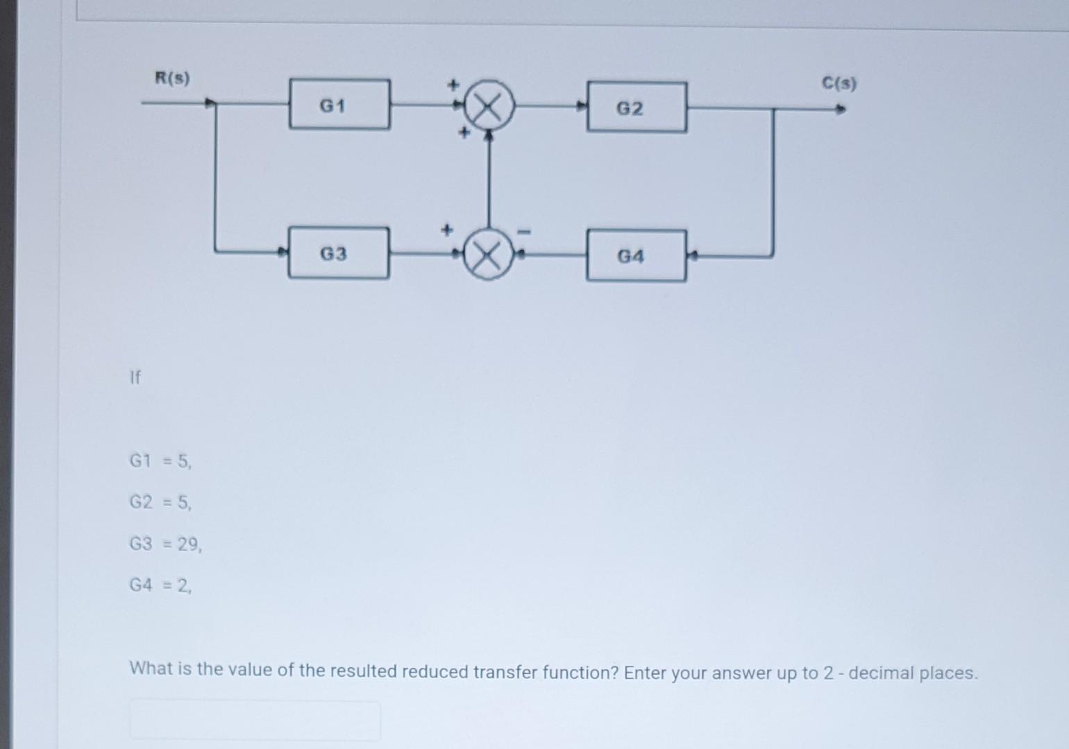 Solved G1=5G2=5G3=29G4=2 What is the value of the resulted | Chegg.com