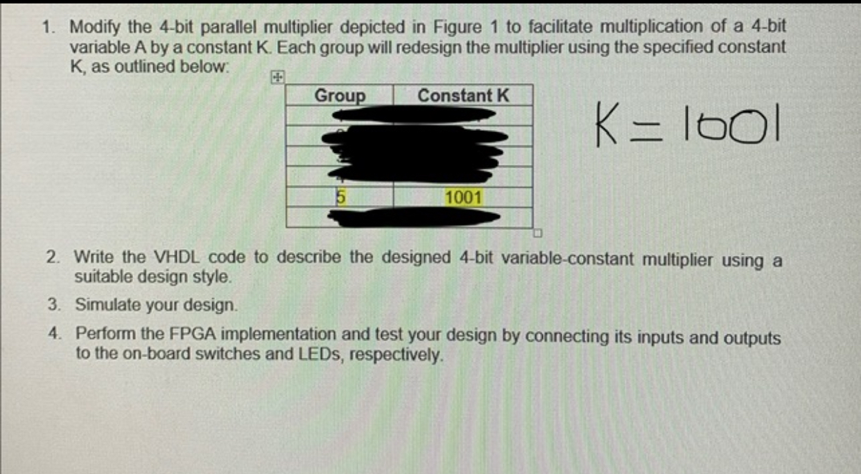 Modify the 4-bit parallel multiplier depicted in | Chegg.com