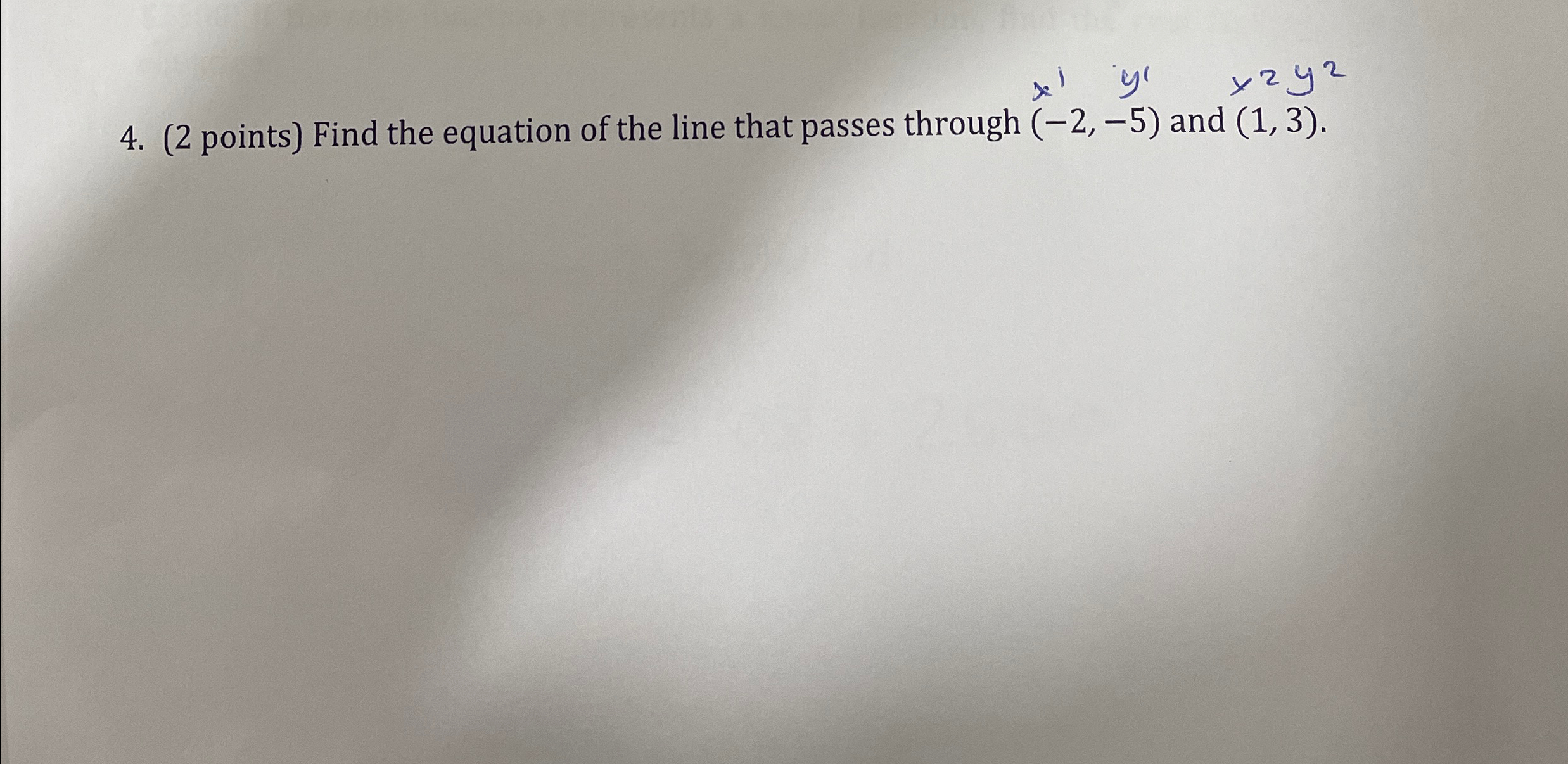Solved (2 ﻿points) ﻿Find the equation of the line that | Chegg.com